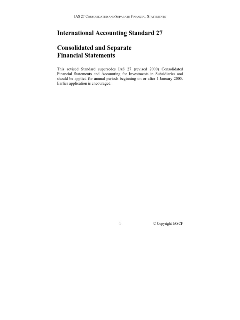 Ias 27 | PDF | International Financial Reporting Standards ...