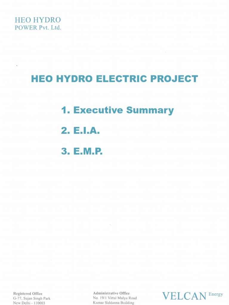 Executive Summary of ENVIRONMENTAL IMPACT ASSESSMENT & MANAGEMENT PLAN ...