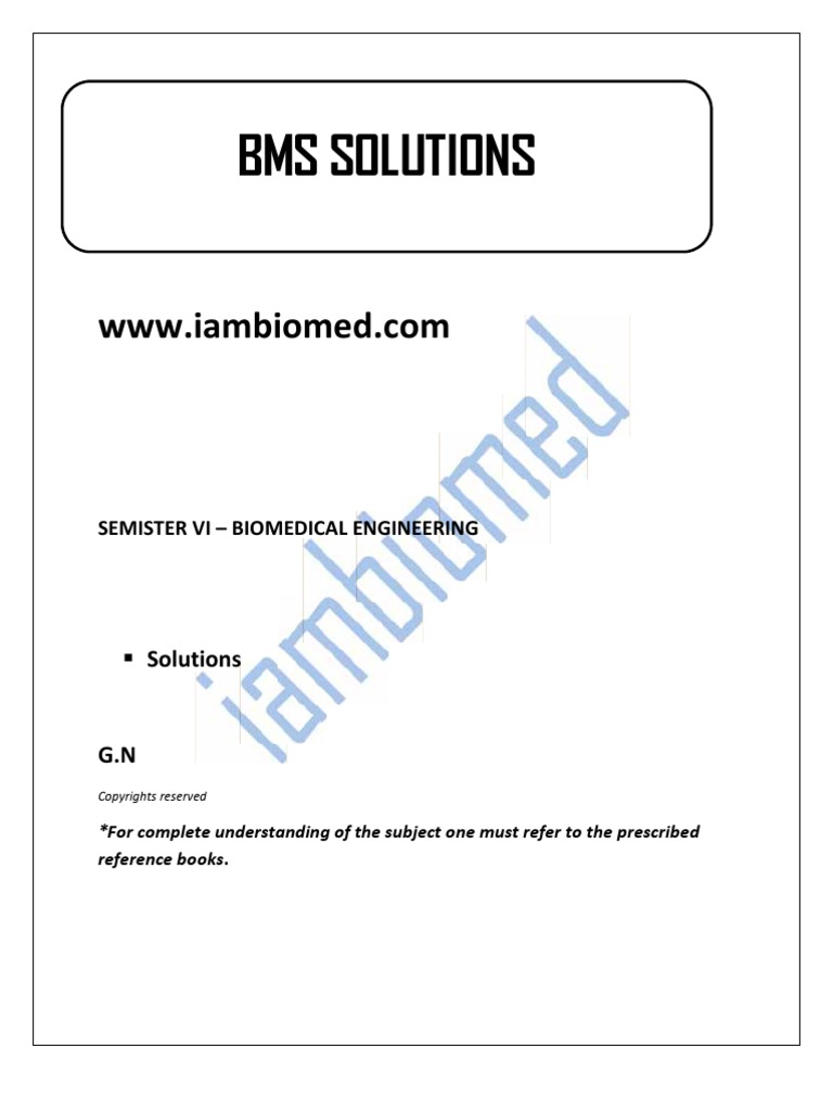 Bms Solutions I Am Biomed | PDF