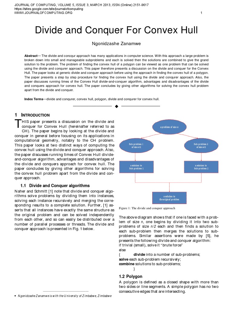Divide and Conquer For Convex Hull | PDF | Applied Mathematics | Geometry