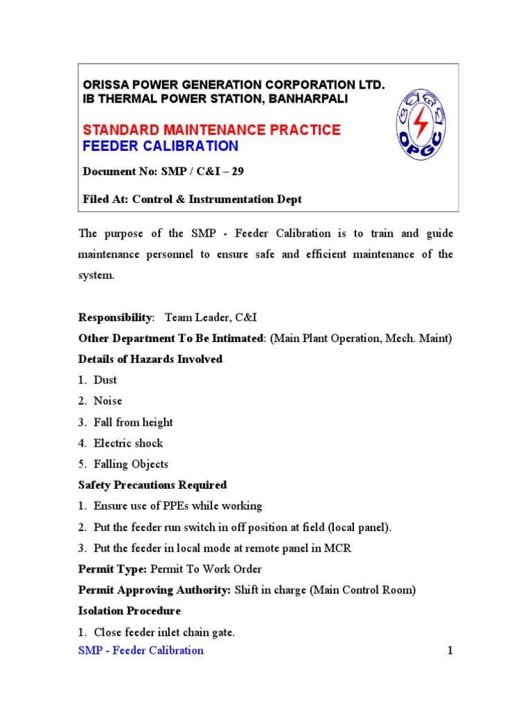 Feeder Calibration | PDF | Calibration | Switch