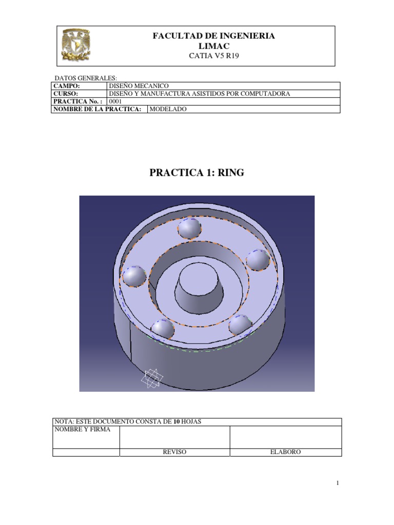 Modelado de Ring en CATIA V5 R19 | PDF | Tecnología