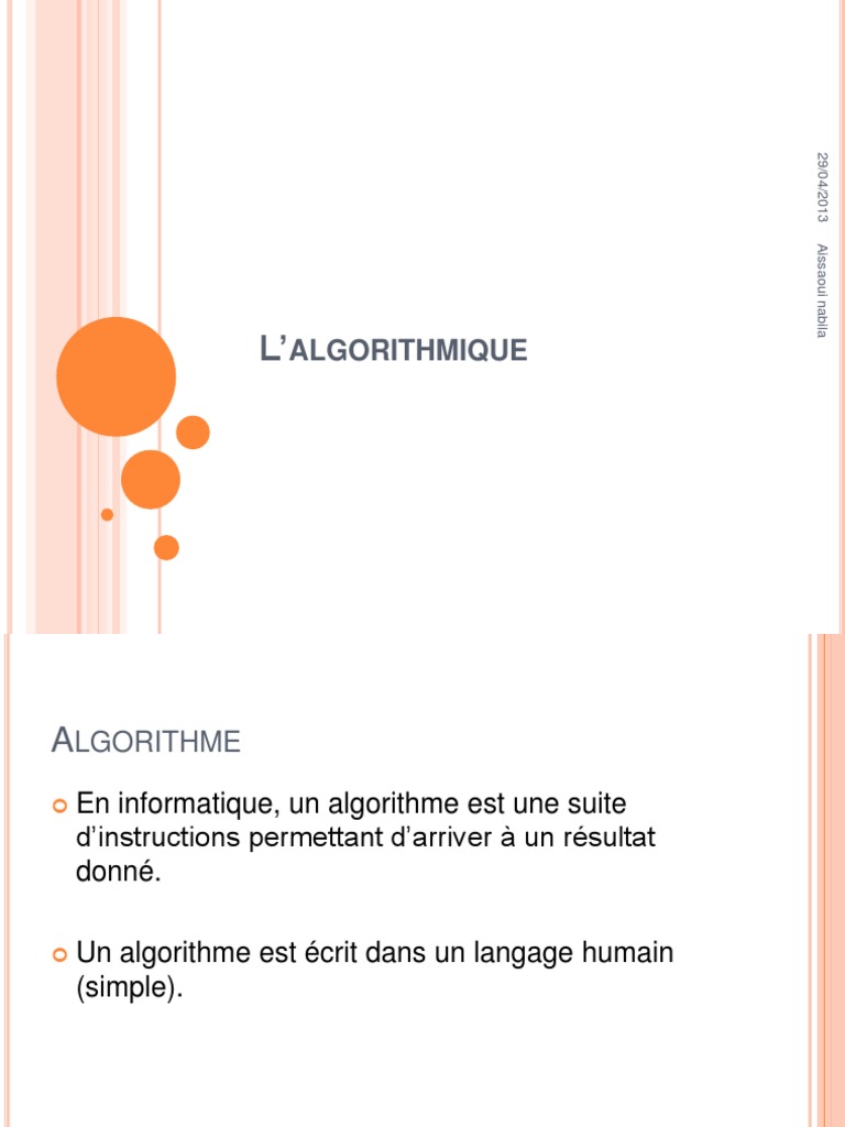 Cours Algorithme | PDF | Structure de contrôle | Variable (informatique)
