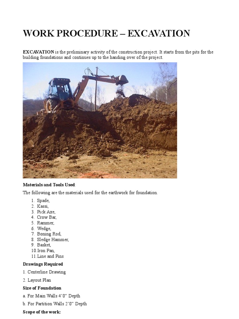 Excavation Procedure | PDF | Excavation (Archaeology) | Nature