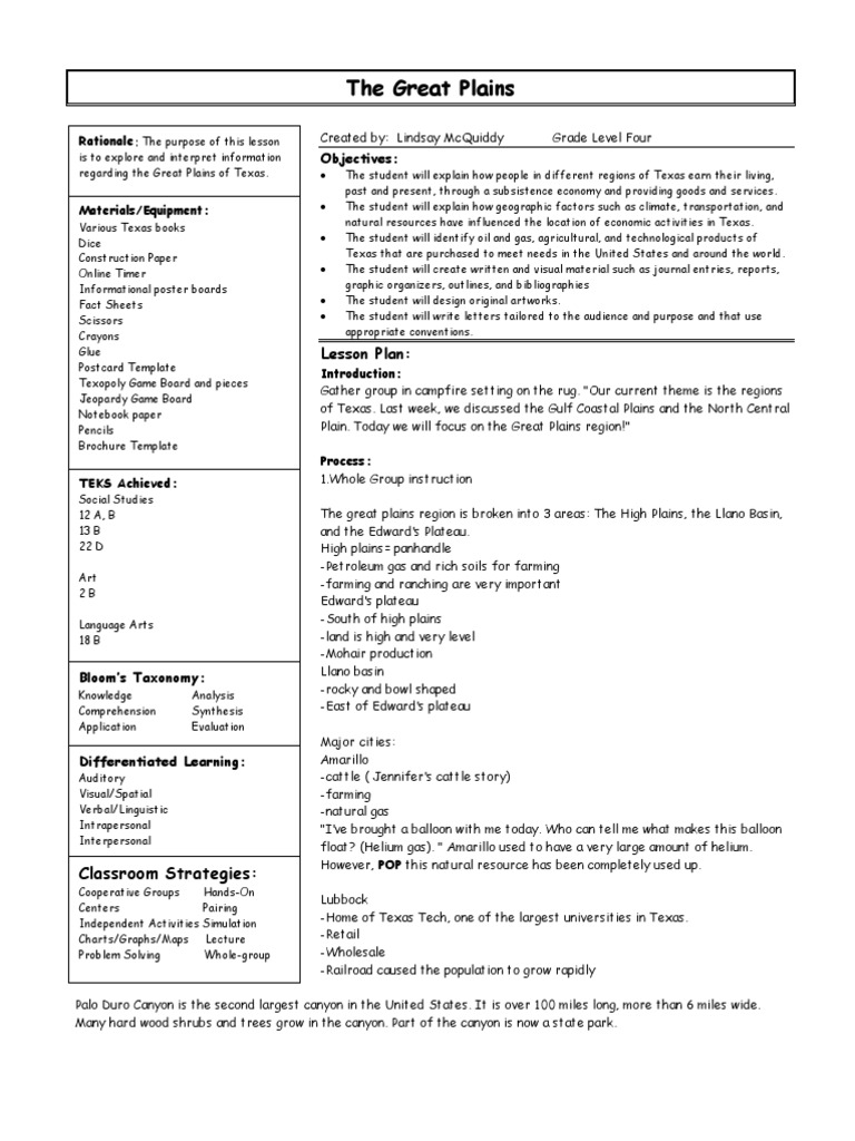 Great Plains | PDF | Great Plains | Reading Comprehension