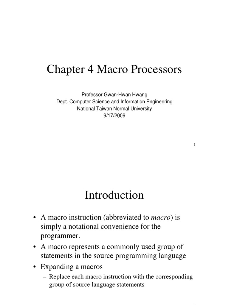 Chapter 4 | PDF | Macro (Computer Science) | Parameter (Computer Programming)
