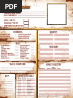 Supernatural Character Sheets