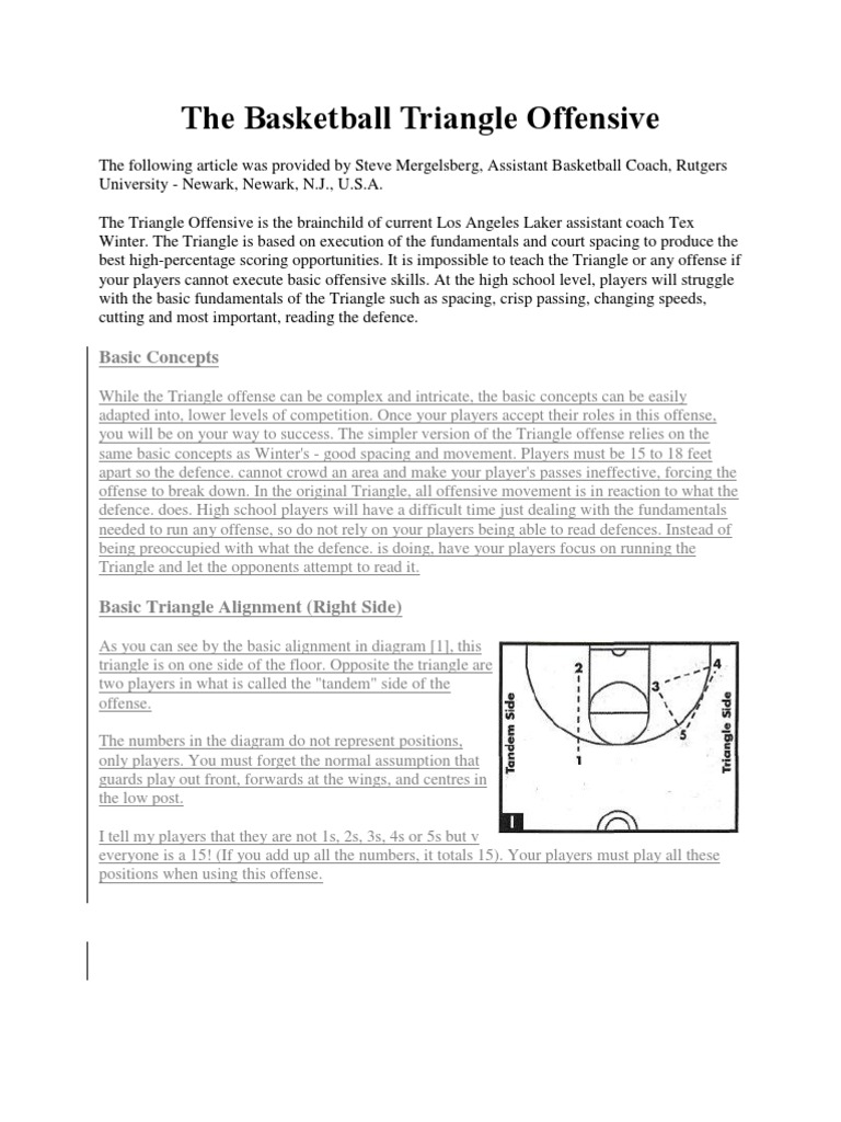 Basketball Triangle Offensive | PDF | Teams | Athletic Sports