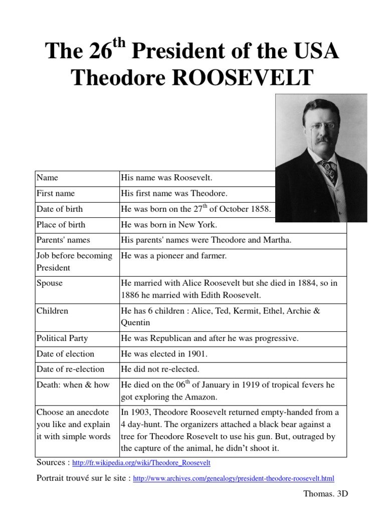 Theodore Roosevelt (Thomas) | PDF | Politics | Social Science