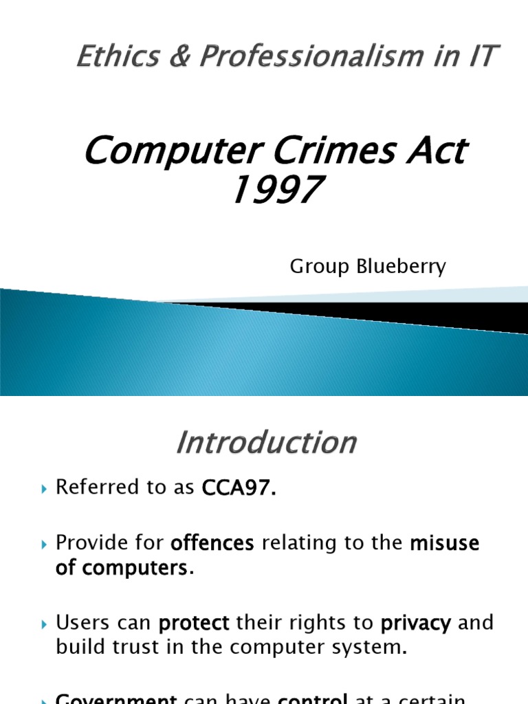 Computer Crimes Act 1997 (XP) | PDF | Cybercrime | Fine (Penalty)