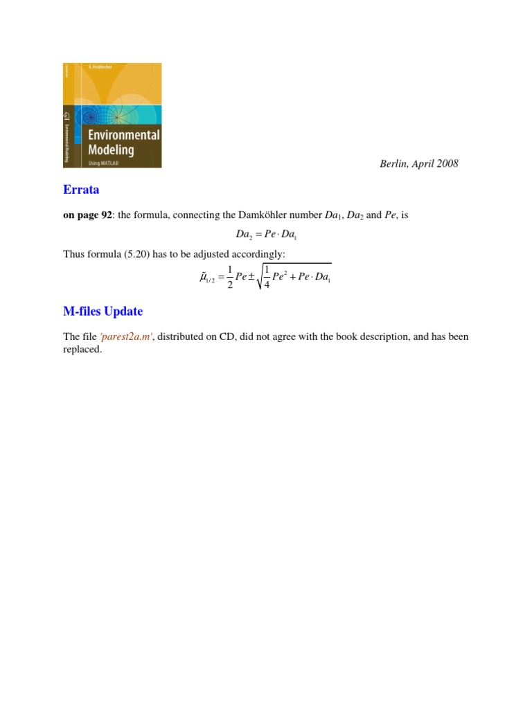 Errata and M-files Update for 2008 | PDF