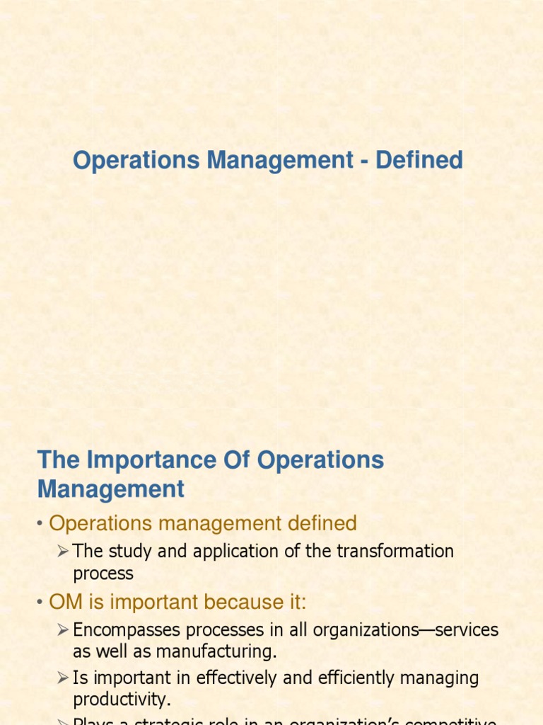 3.a) Operations Management - MOD1 - CHAP1 | PDF | Value Chain ...