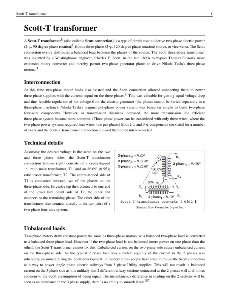 Scott T Transformer | PDF | Electromagnetism | Electronics