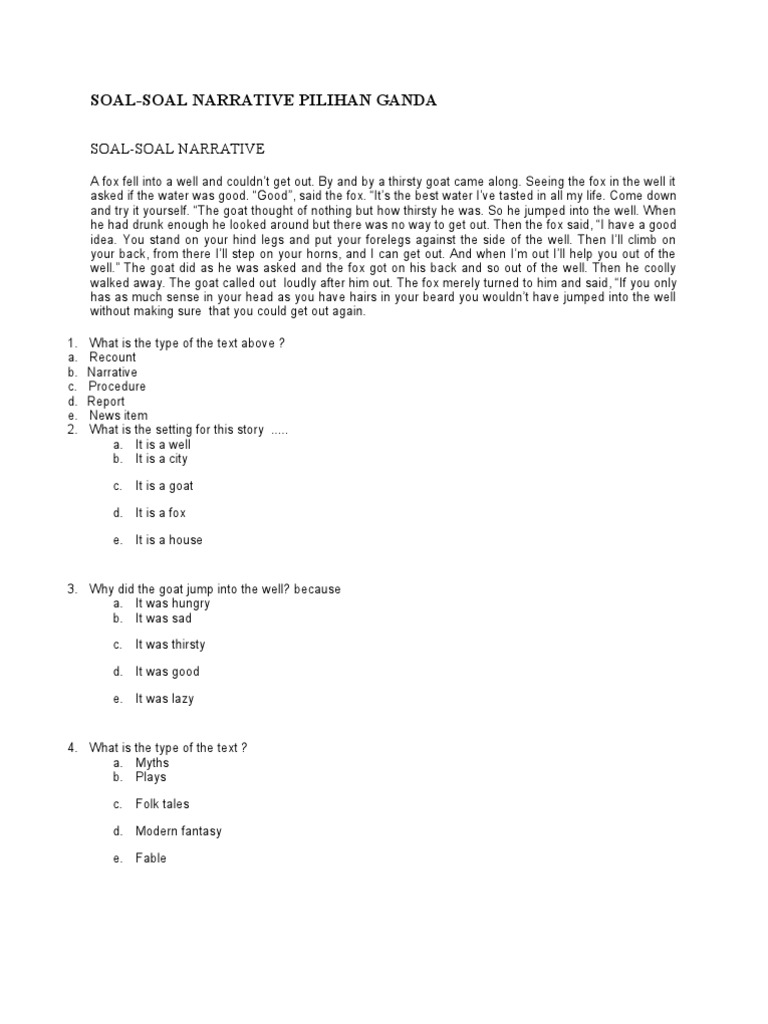 SOAL Narative English | PDF | Religion & Spirituality | Poetry