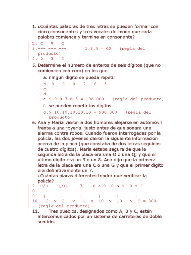 Cuántas Palabras de Tres Letras Se Pueden Formar Con Cinco Consonantes ...