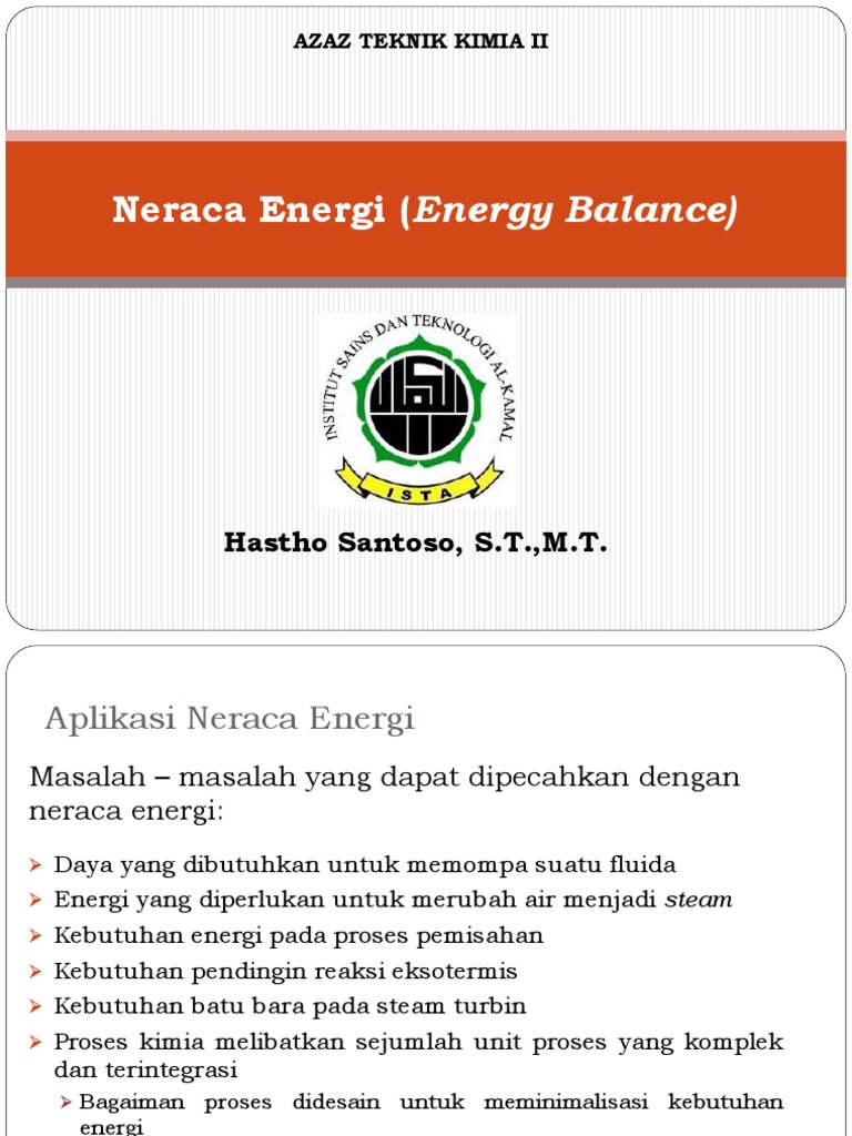 Energi Dan Neraca Energi | PDF
