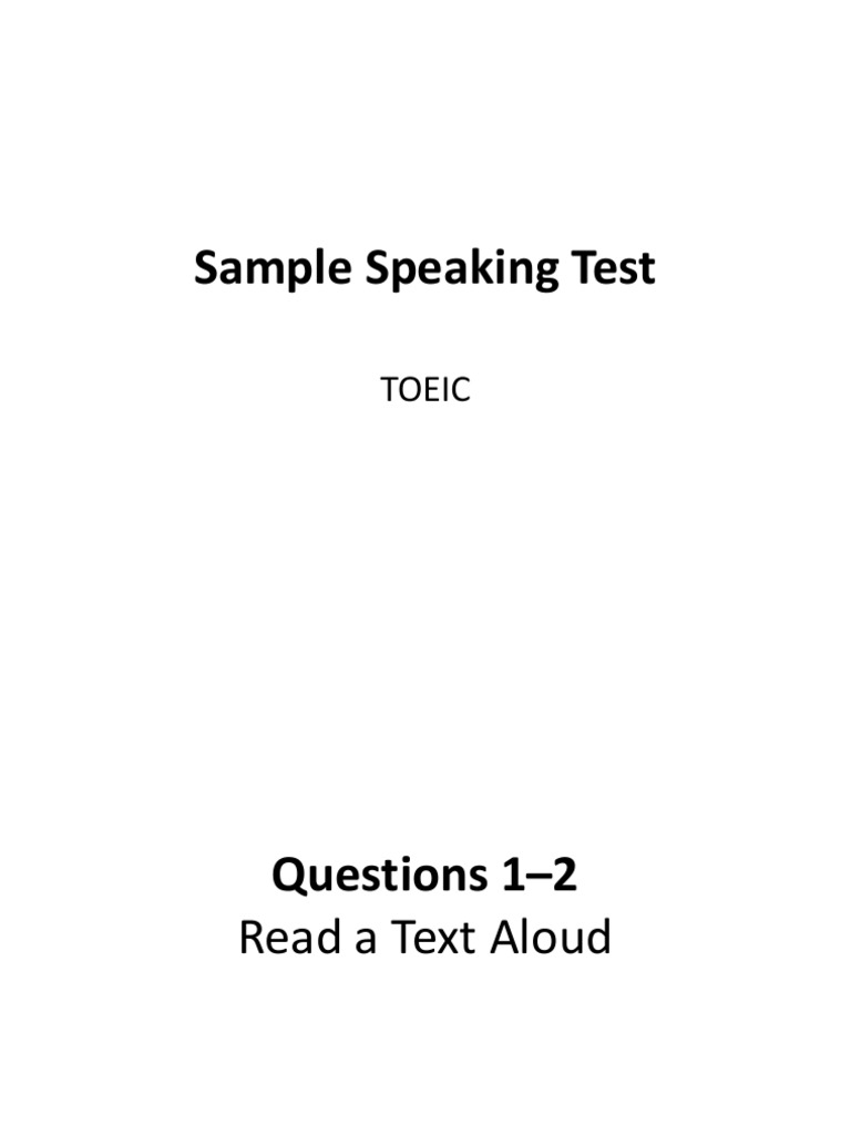 Toeic Speaking Test | PDF | Vocabulary | Communication