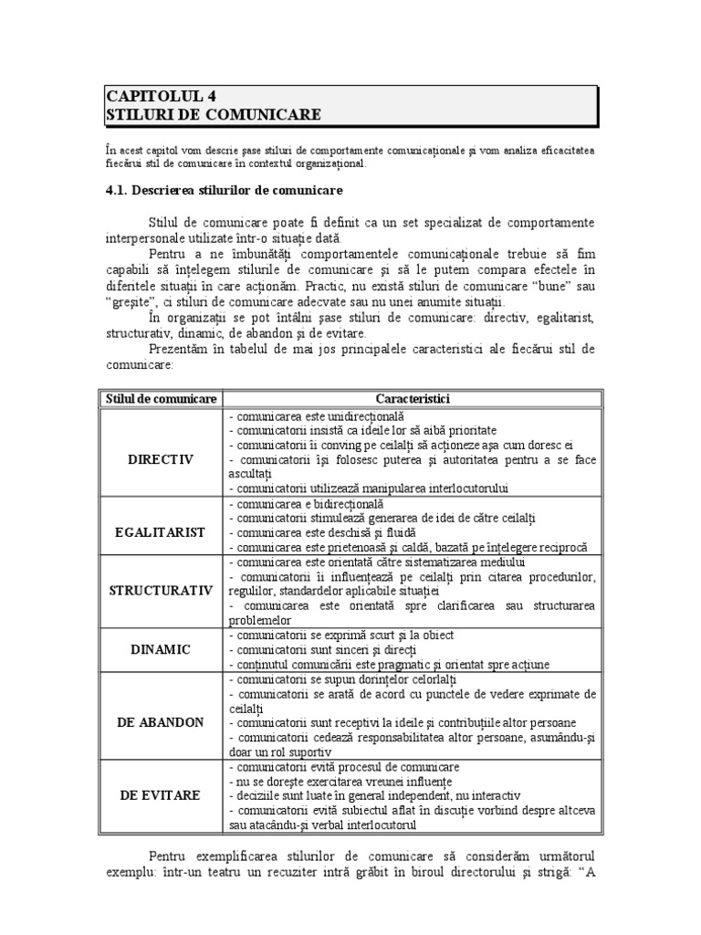 Stiluri de Comunicare | PDF