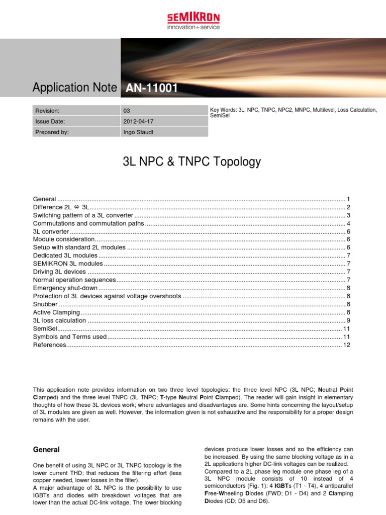 An11001-Rev03 3l NPC TNPC Topology | PDF | Diode | Switch