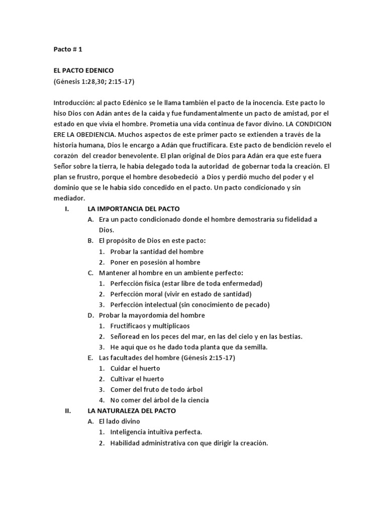 Pacto Edénico y Adámico: Fundamentos | PDF | Abrahán | David