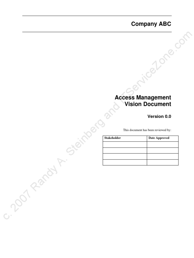 Access Management Vision Document | PDF | Provisioning | Active Directory