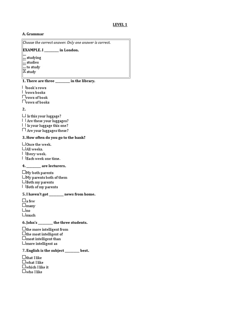 Choose The Correct Answer. Only One Answer Is Correct | Download Free ...