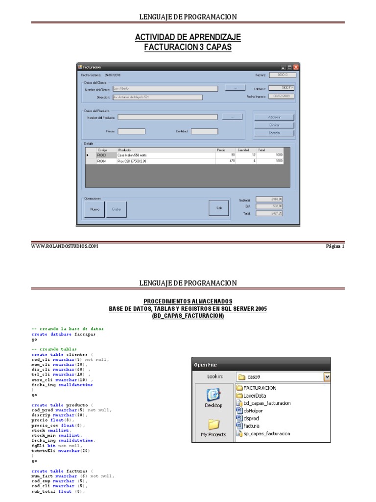 Factura 3 Capas | PDF | Programación de computadoras | Datos