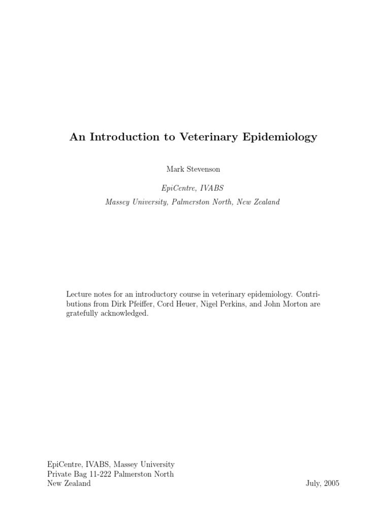 Veterinary Epidemiology Overview | PDF | Epidemics | Incidence ...