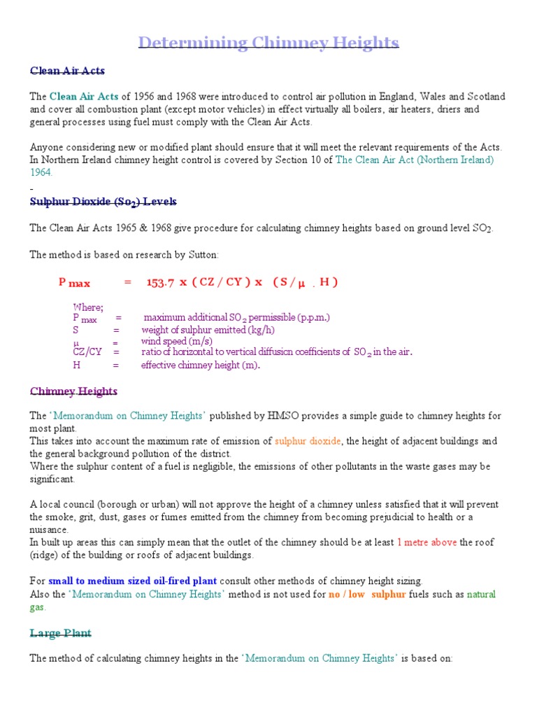 Calculating Effective Chimney Heights | PDF | Chimney | Boiler