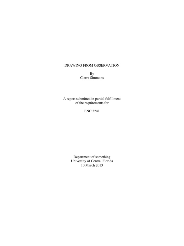 Drawing From Observation | PDF | Drawing | Homework