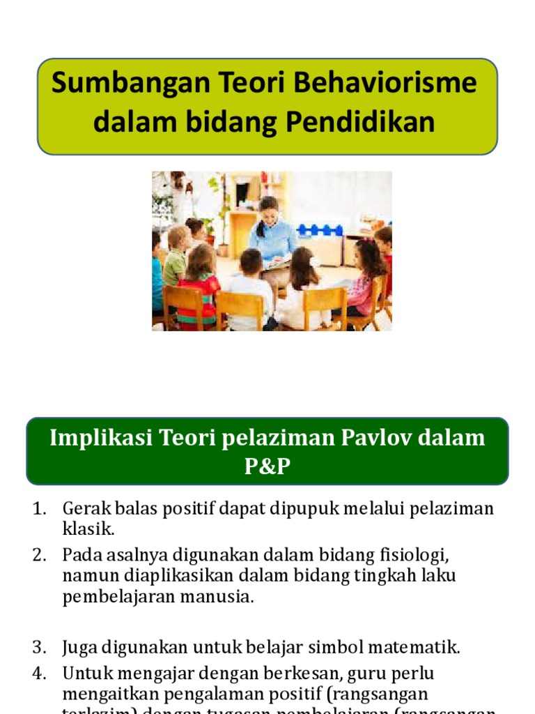 Sumbangan Teori Behaviorisme Dalam Bidang Pendidikan | PDF