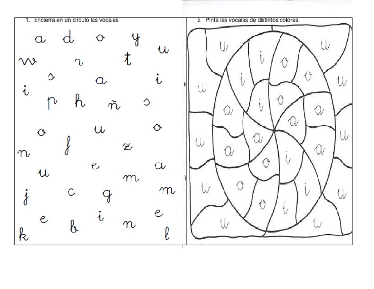 Encierra en Un Círculo Las Vocales | PDF