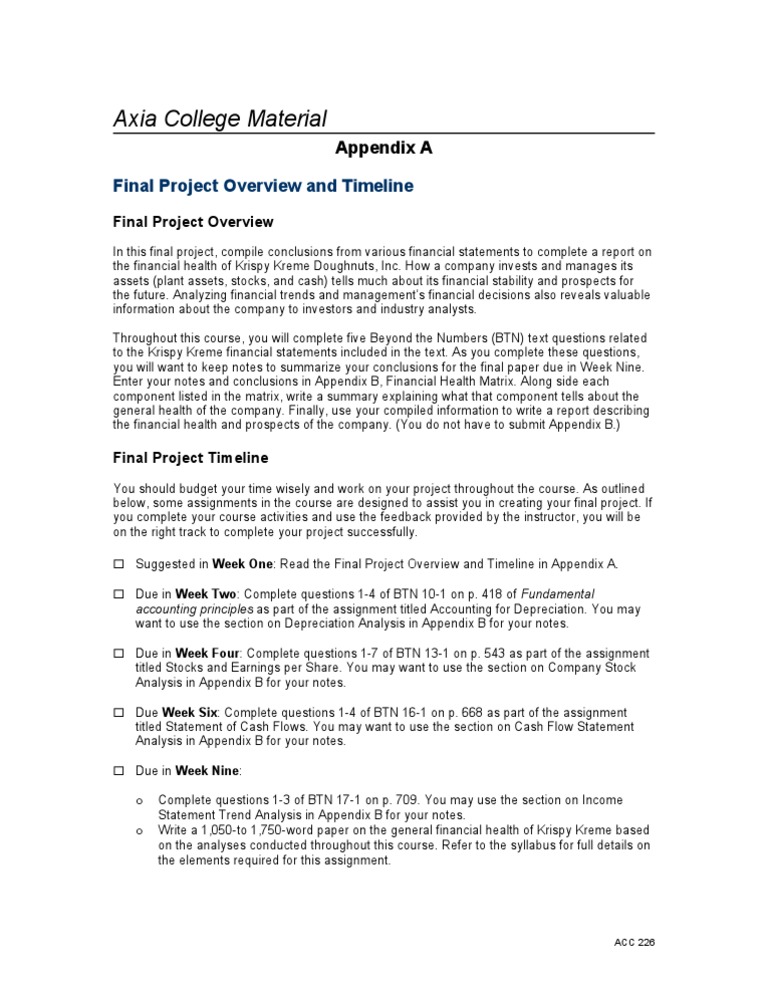 Appendix A | PDF | Financial Statement | Cash Flow Statement
