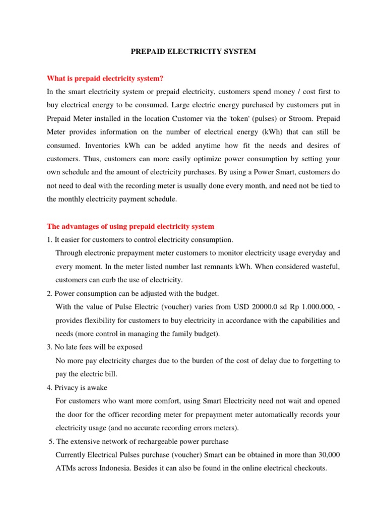 Understanding Prepaid Electricity Systems | PDF | Electric Energy ...