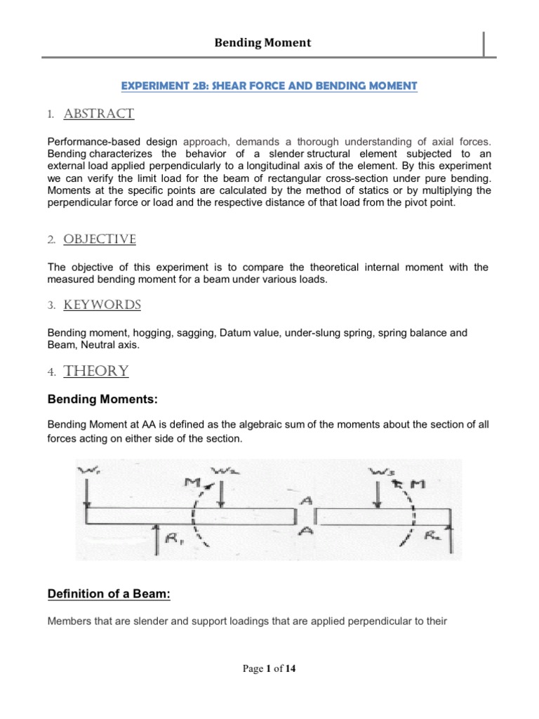 46504823 Bending Moment Experiment | Bending | Beam (Structure)