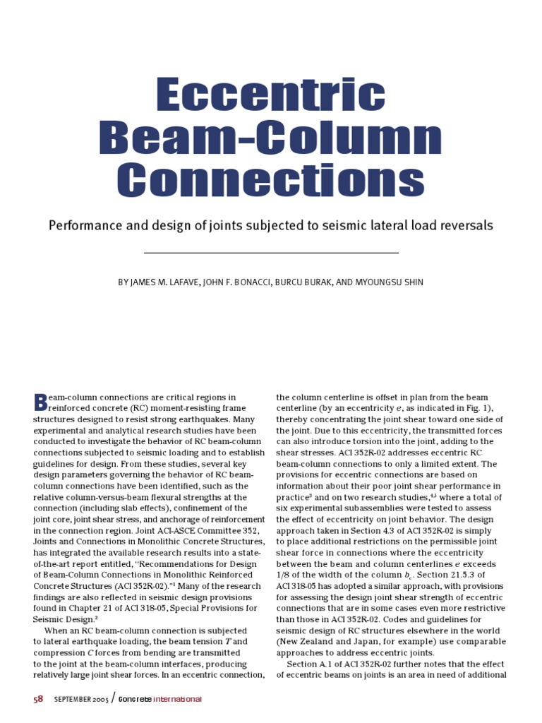 Eccentric Beam-Column Connections Analysis | PDF | Beam (Structure ...