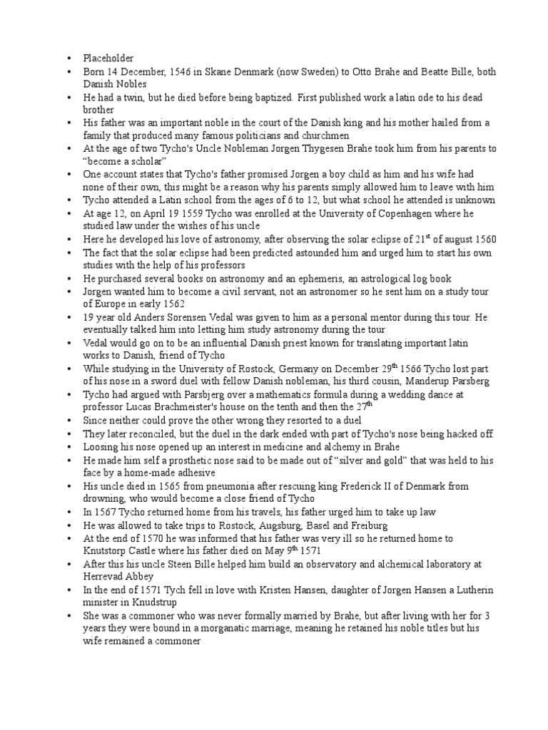 Lesson Notes | PDF | Tycho Brahe | Astronomy