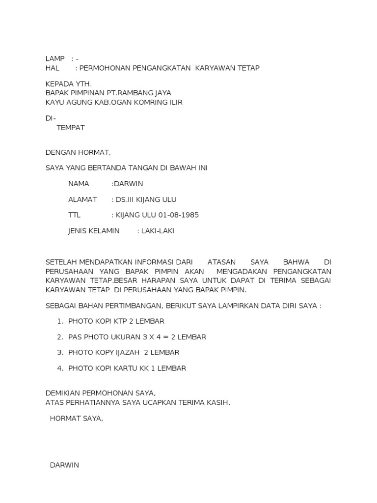 Surat Pengajuan | PDF