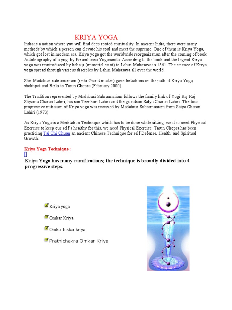 Kriya Yoga | PDF | Breathing | Yoga