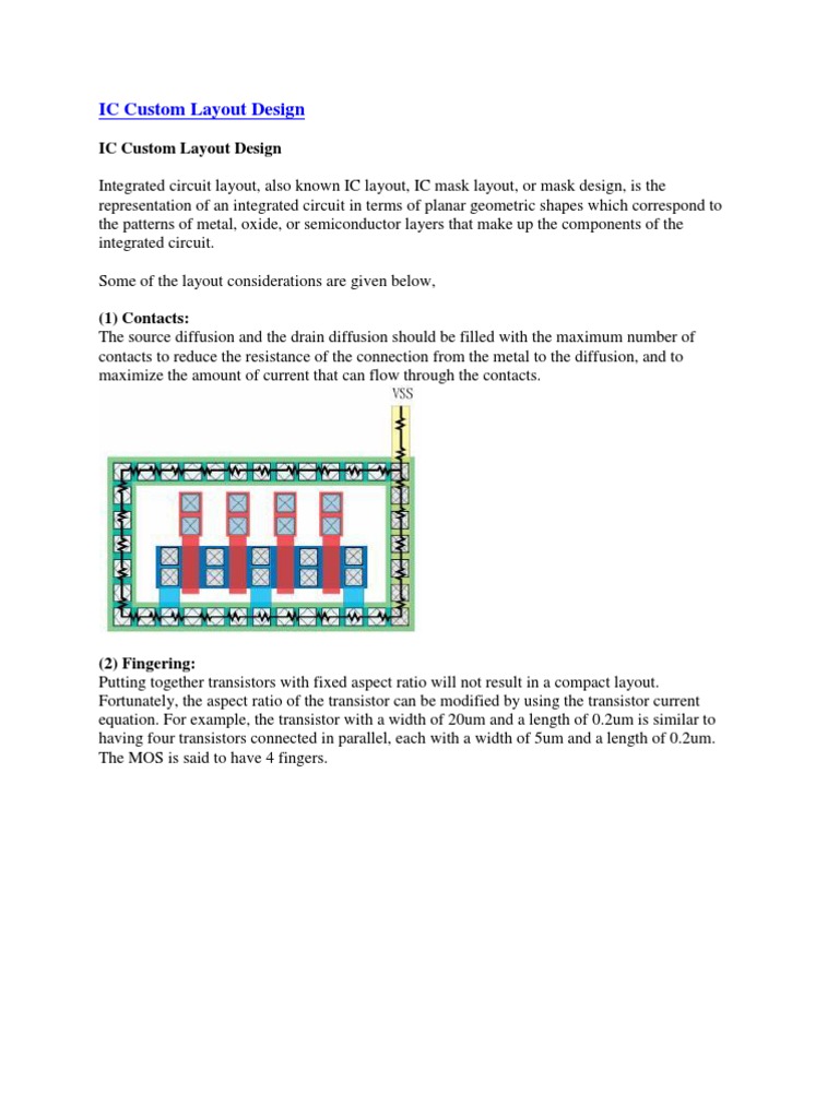 CMOS IC Custom Layout Techniques | PDF | Mosfet | Field Effect Transistor
