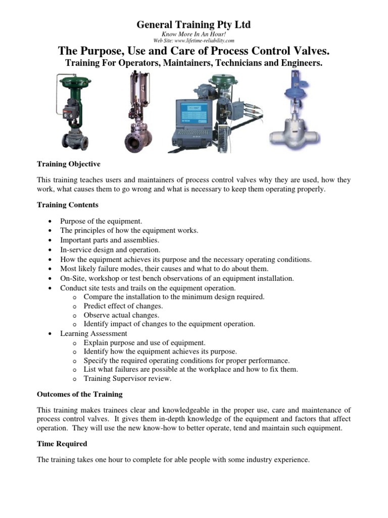 Process Control Valves Training | PDF | Valve | Control Theory