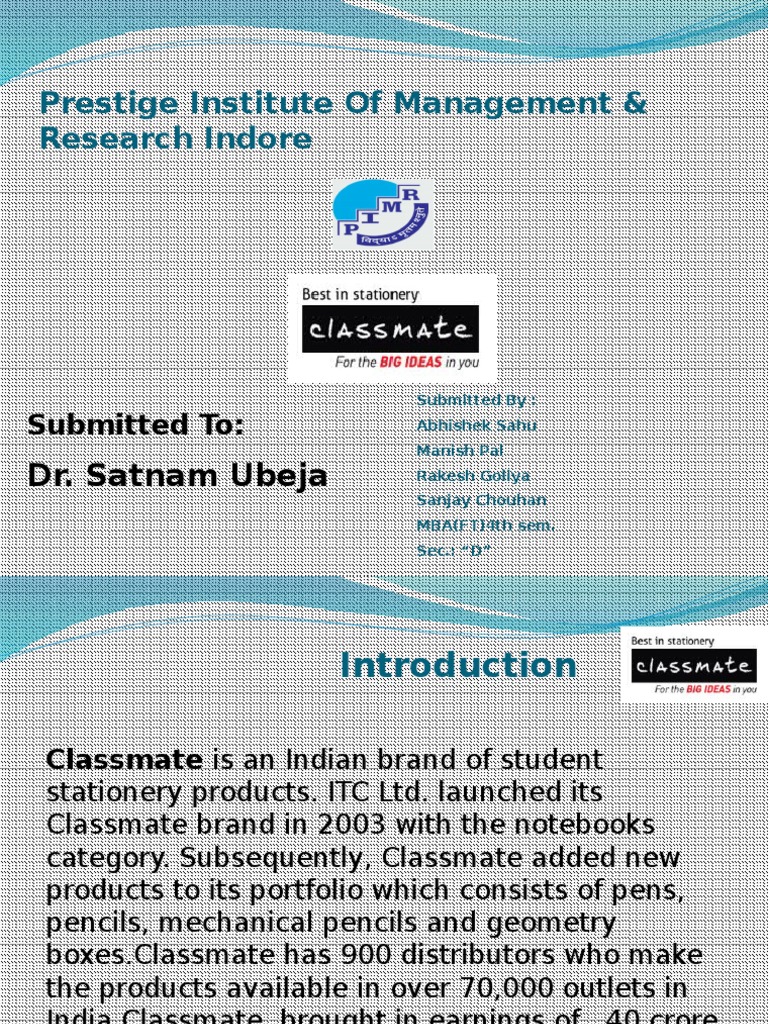 Product Portfolio and Marketing Strategies of Classmate Stationery ...