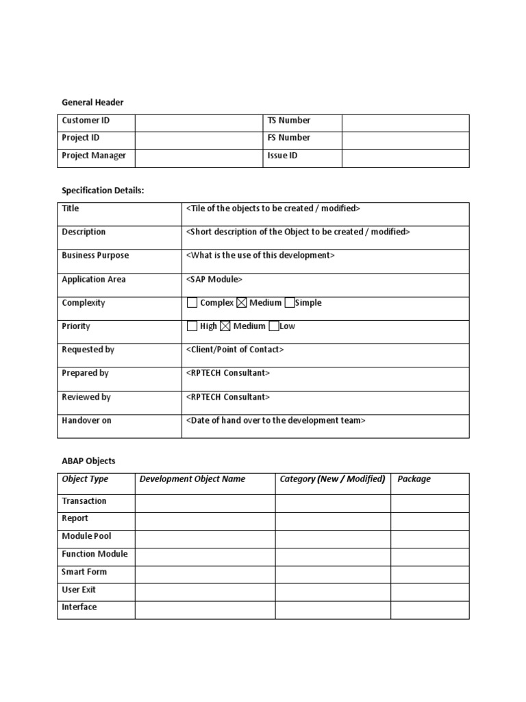 Technical Specification Template