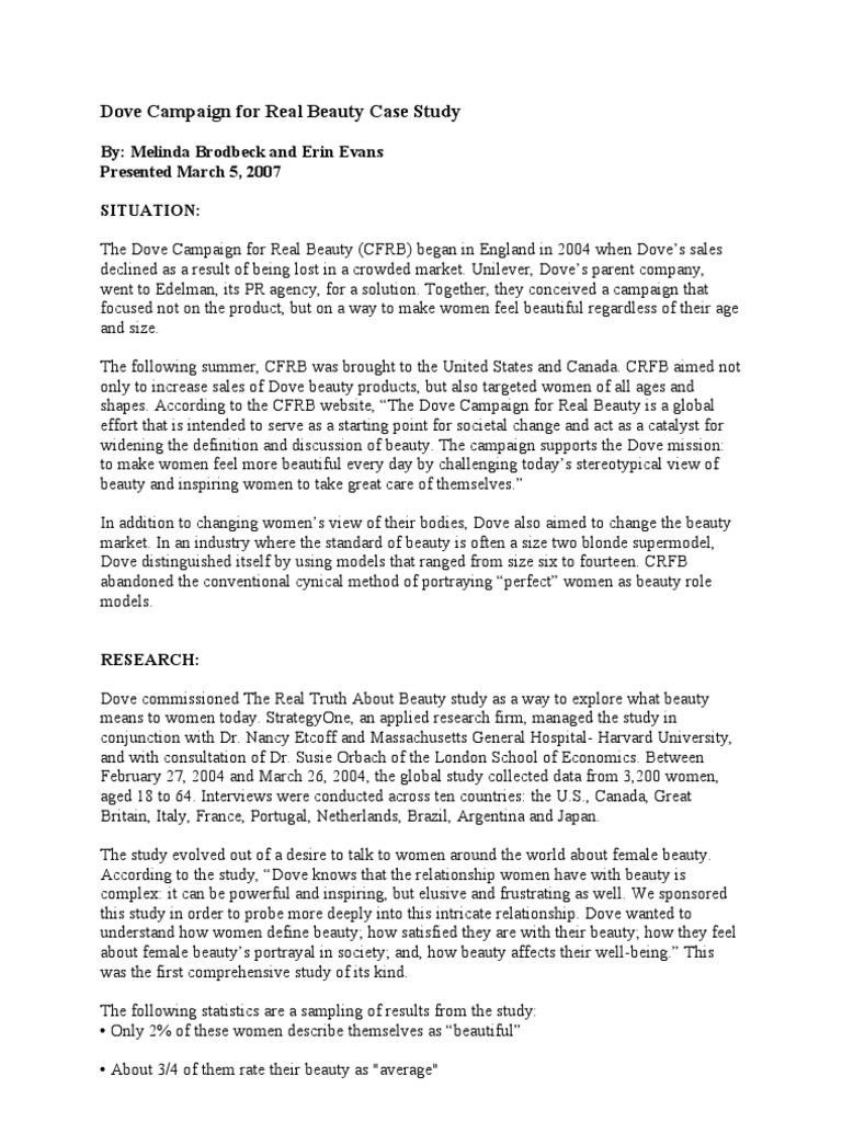 Dove Campaign for Real Beauty Case Study | Physical Attractiveness ...