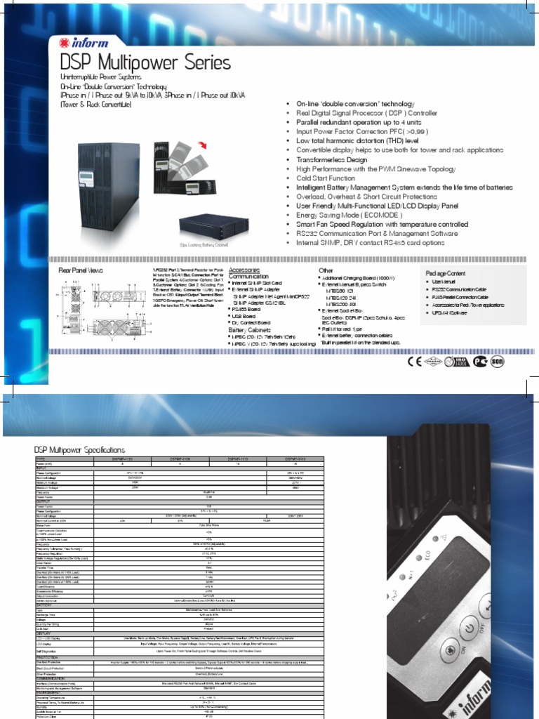 UPS - Inform DSP M Power Brochure | PDF | Digital Signal Processing ...
