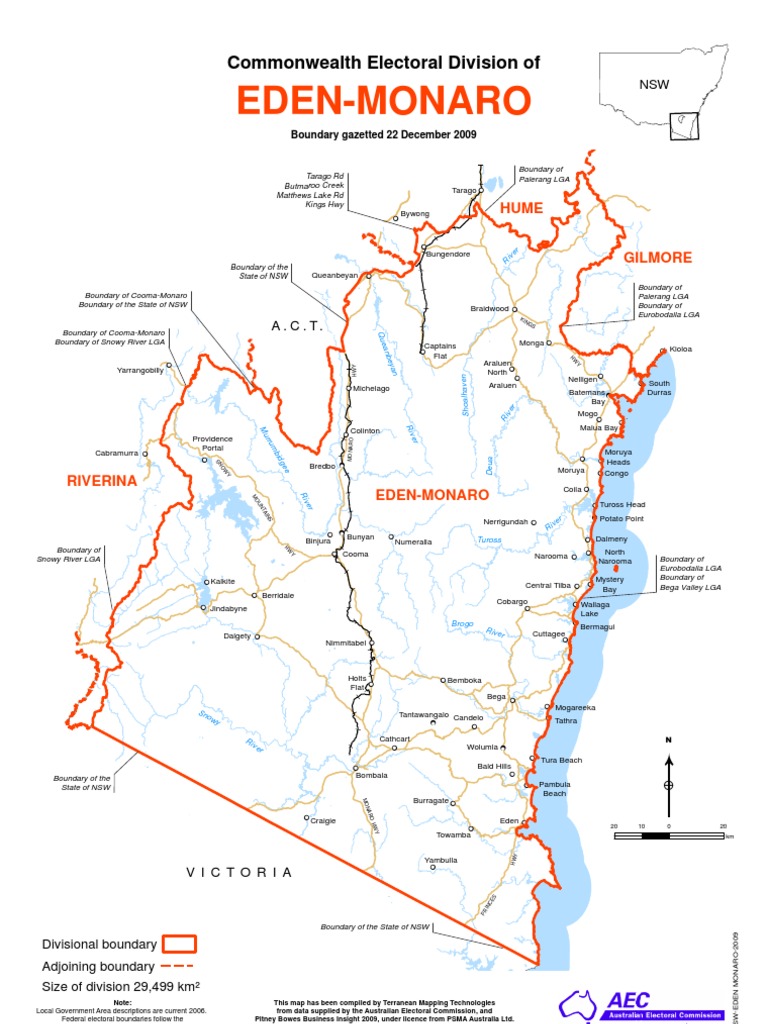 Map of Eden-Monaro Electorate | PDF | Business
