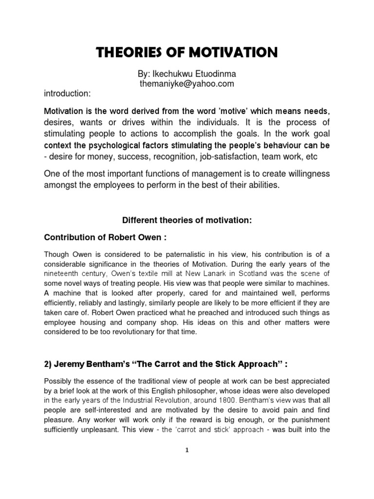 Theories of Motivation | PDF | Motivation | Motivational