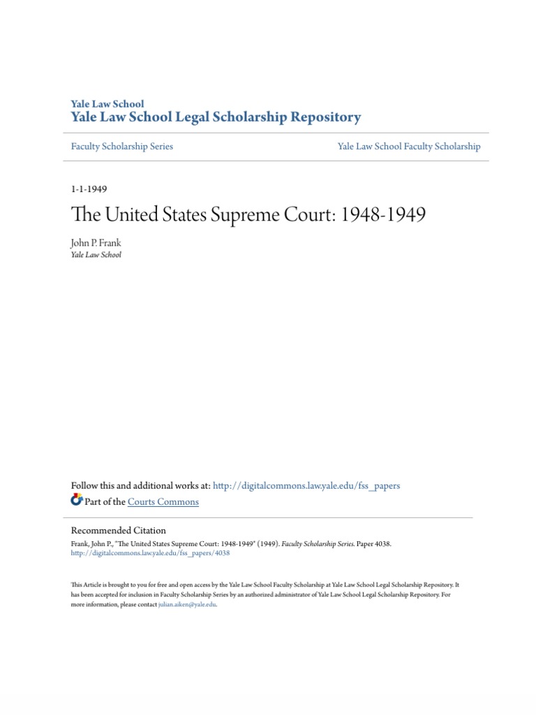 The United States Supreme Court - 1948-1949 | PDF | Labor Management ...