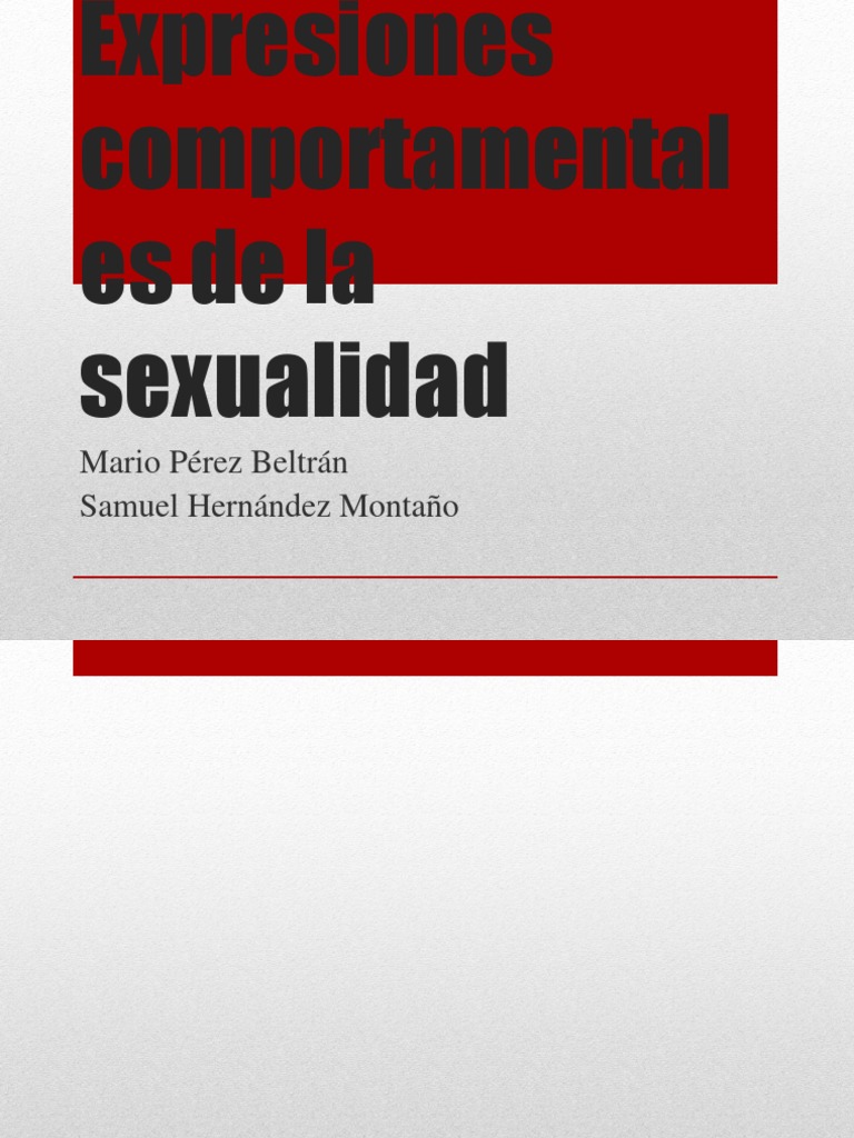 Expresiones Comportamentales De La Sexualidad Descargar Gratis Pdf Atracción Sexual La