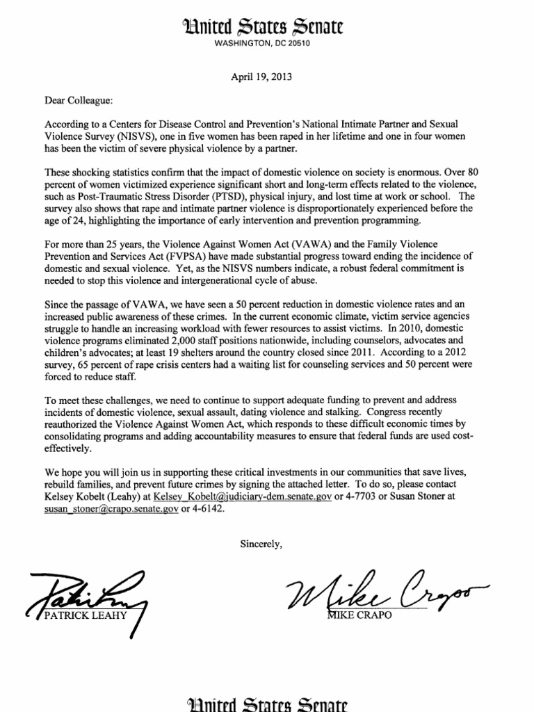 VAWA-FVPSA 2014 Funding Letter | PDF | Domestic Violence | Violence